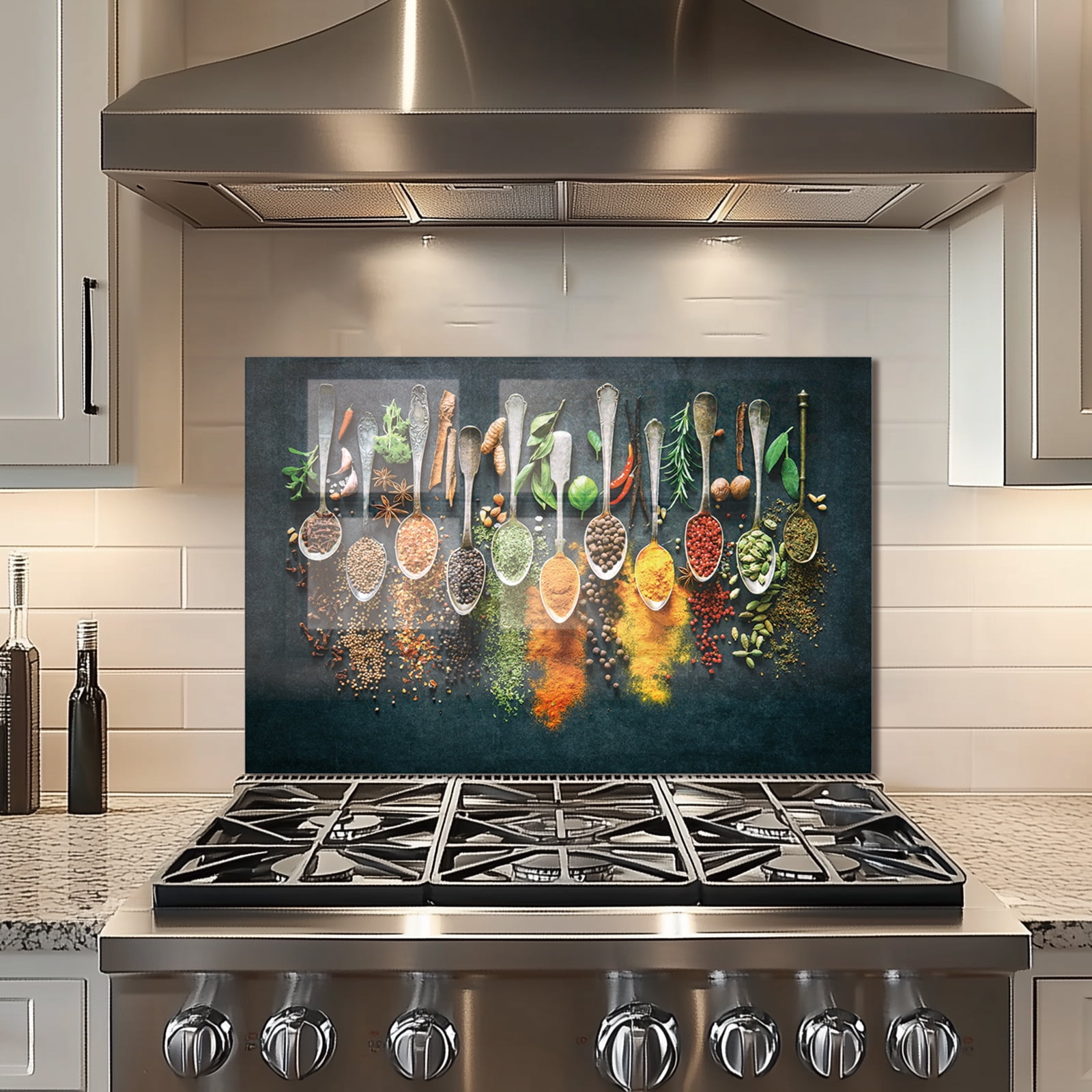 Spice Tempered Glass Backsplash For Kitchen Behind Stove,Stove Back Top ...