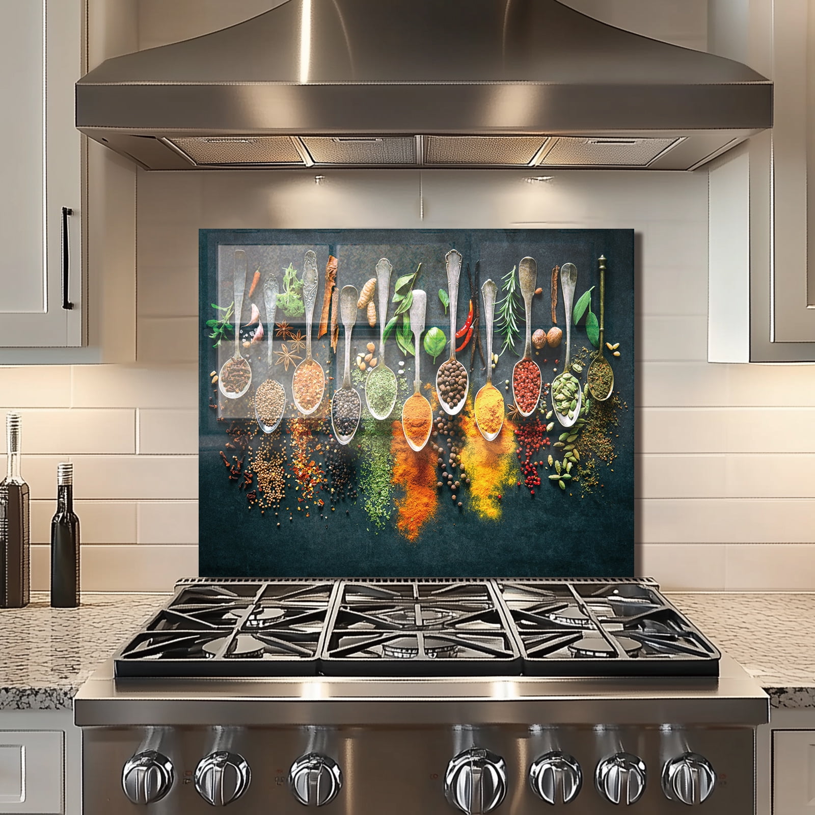 Spice Tempered Glass Backsplash For Kitchen Behind Stove,Stove Back Top ...