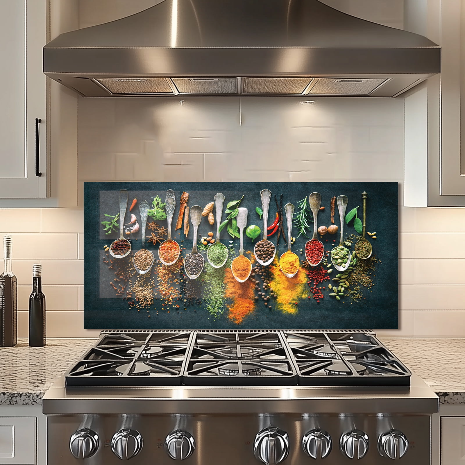 Spice Tempered Glass Backsplash For Kitchen Behind Stove,Stove Back Top ...