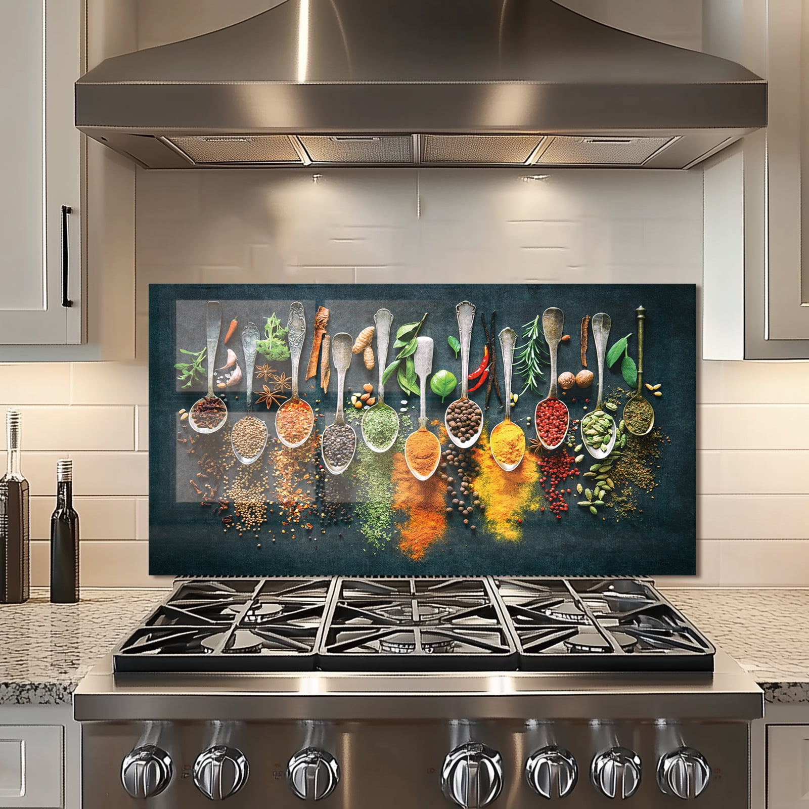 Spice Tempered Glass Backsplash For Kitchen Behind Stove,Stove Back Top ...