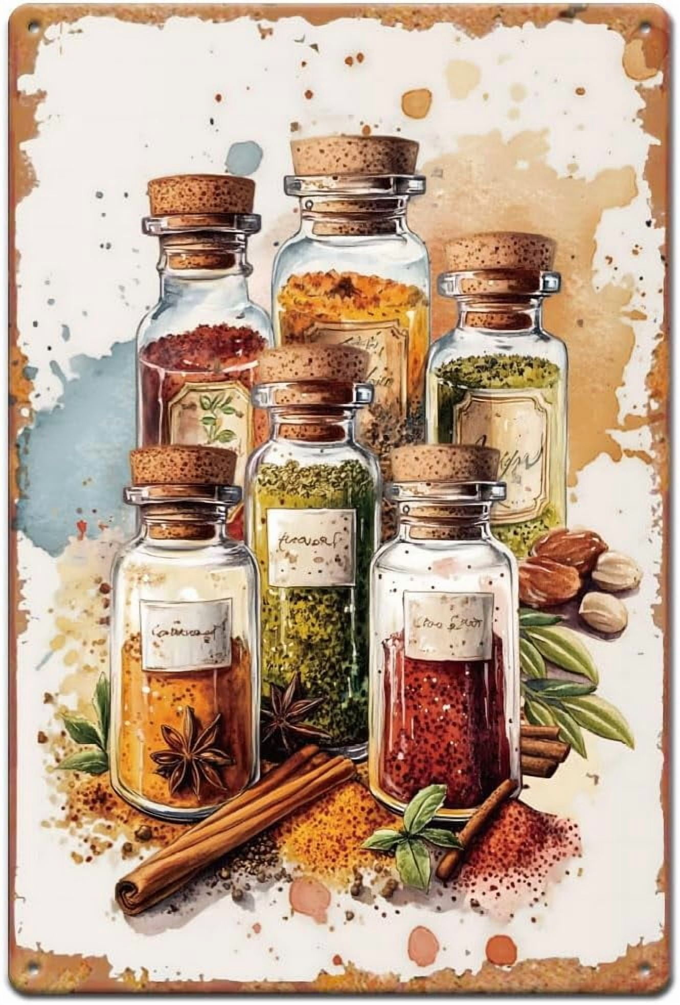 Spice Tin Sign Kitchen Metal Signs Tinned spices Metal Tin Sign Kitchen ...