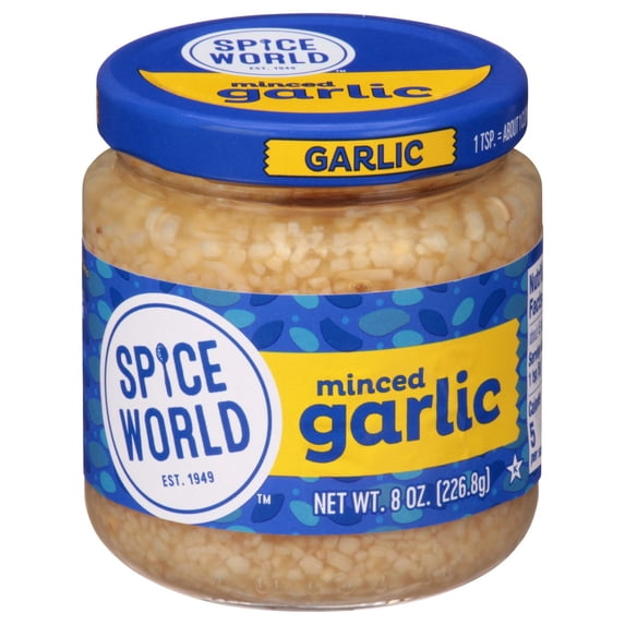 Spice World Minced Garlic, Ready to Use, 8 oz, 1 Tsp Equals 1 Clove ...