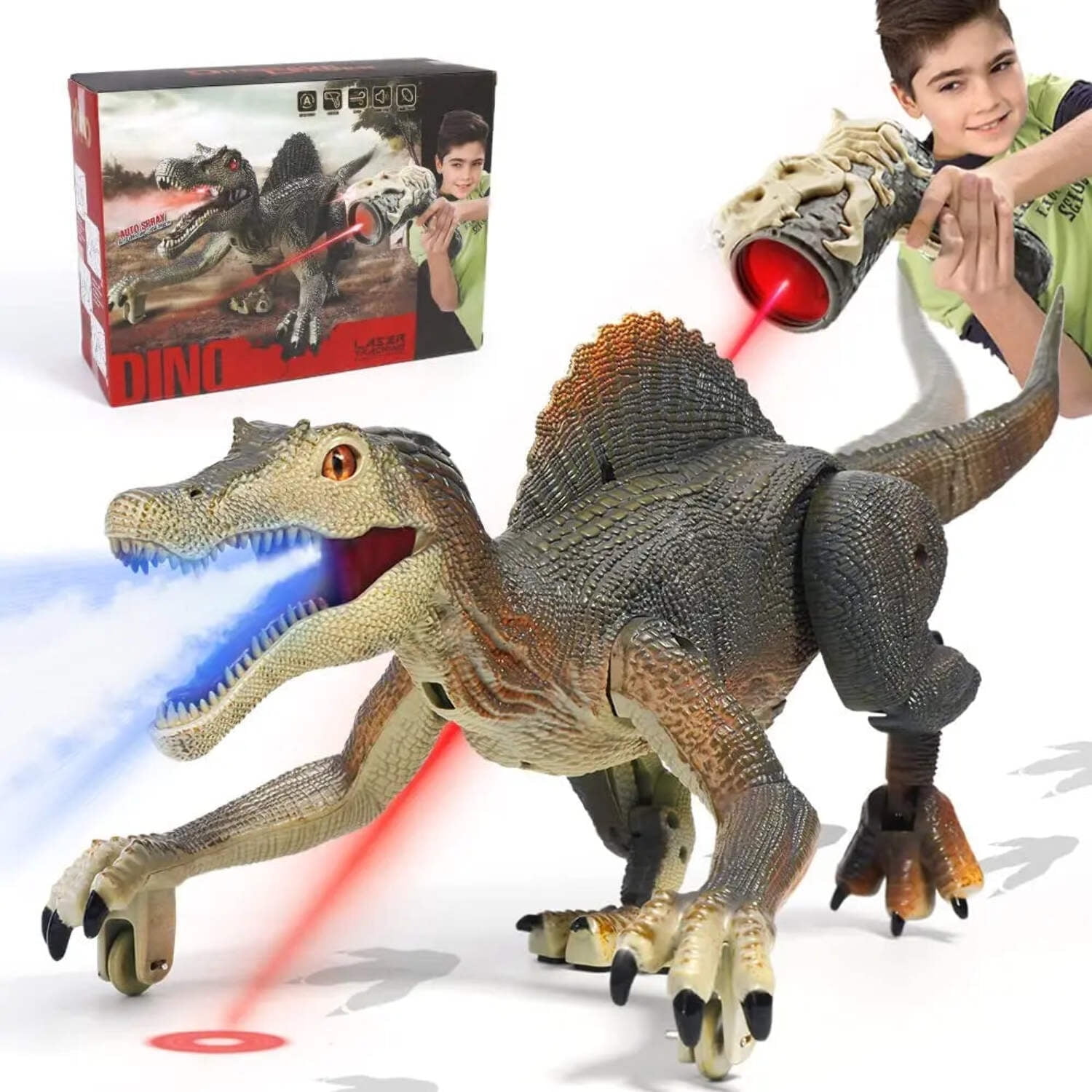 Laser Tracking RC Dinosaur Toys for Kids Remote Control Robot ...