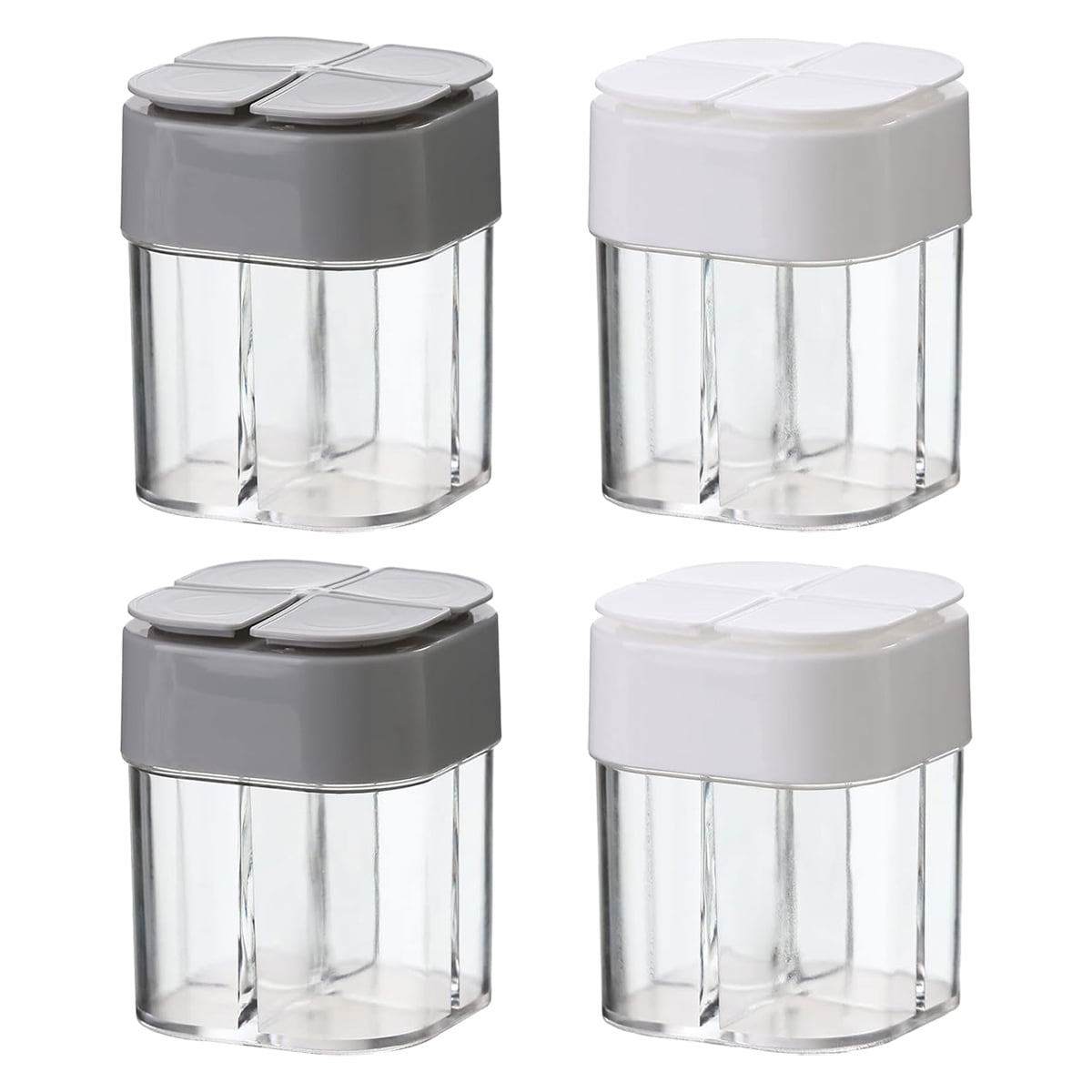 Spice spice shaker kitchen camping spice box 4-in-1 spice jar with lid plastic pepper bottle ...