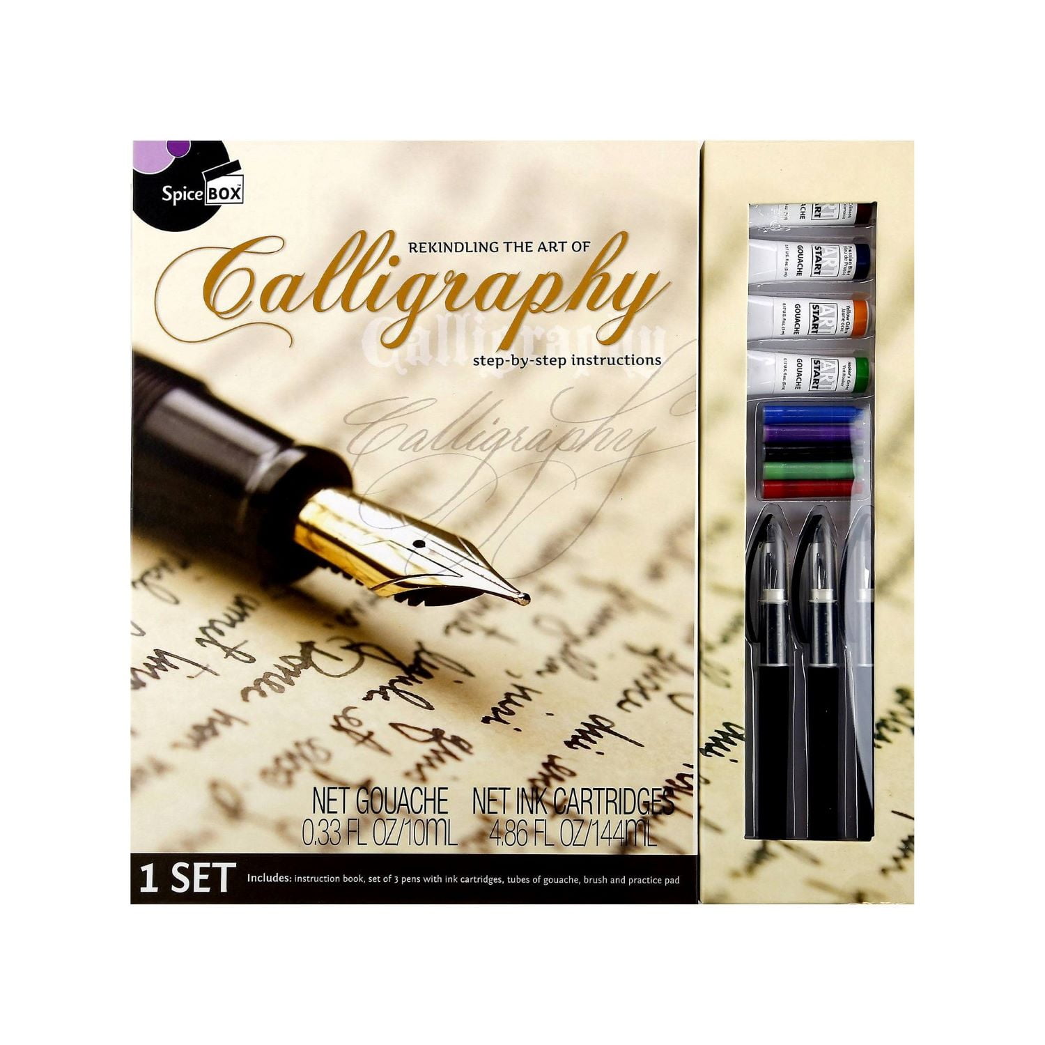 SpiceBox Masterclass Calligraphy Writing Set Instruction Guide Pens and ...