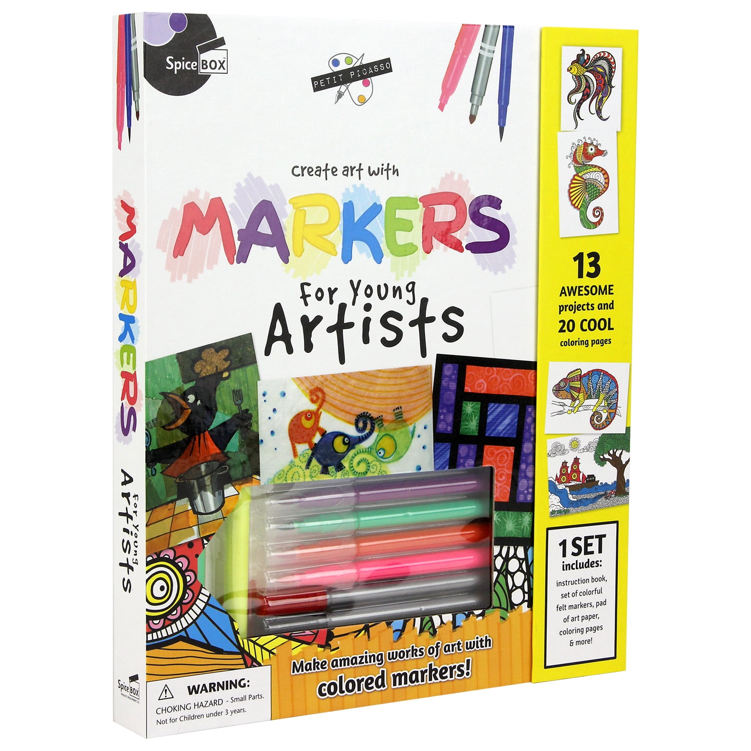 SpiceBox Petit Picasso Markers for Young Artists Kit-Assorted Colors ...