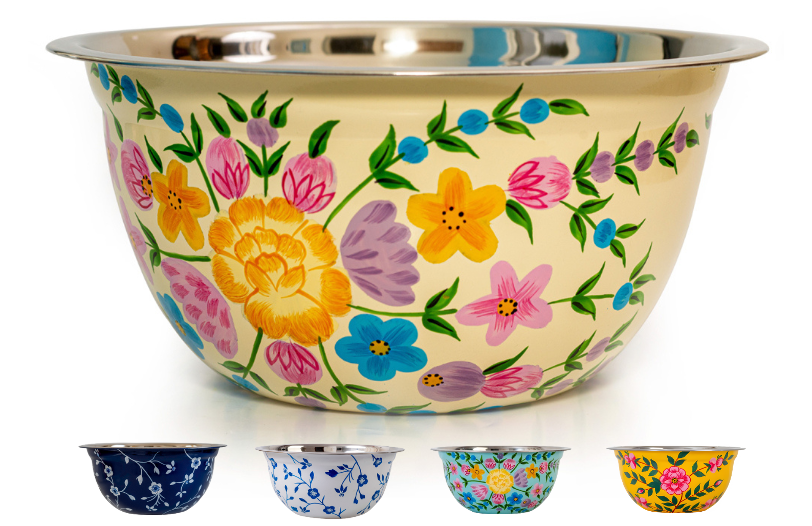 Spices Home Decor - Decorative Hand-Painted Floral Stainless Steel ...