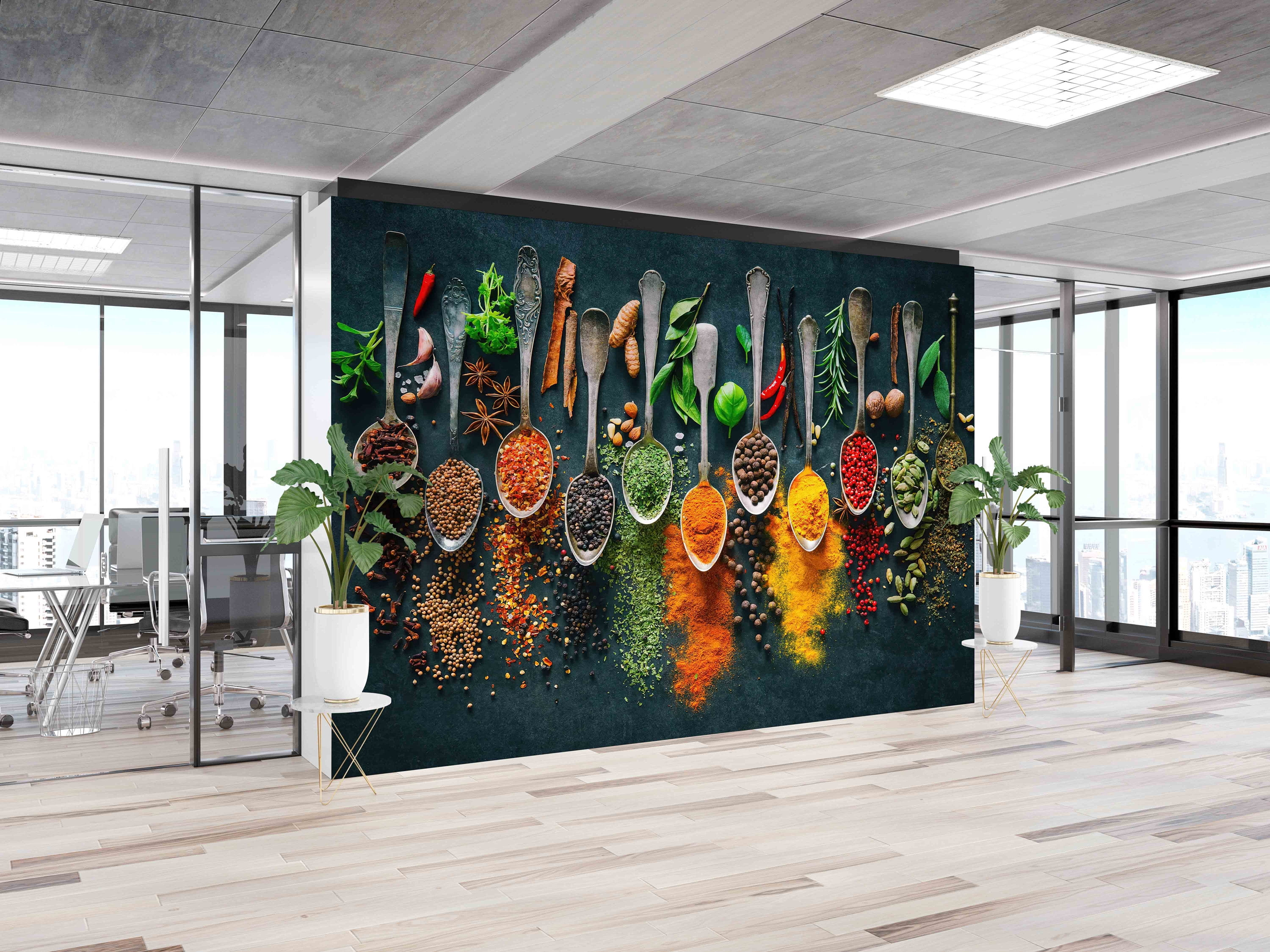 Spices Kitchen Wall Art, Kitchen Wall Print, Bright Wallpaper, Custom ...