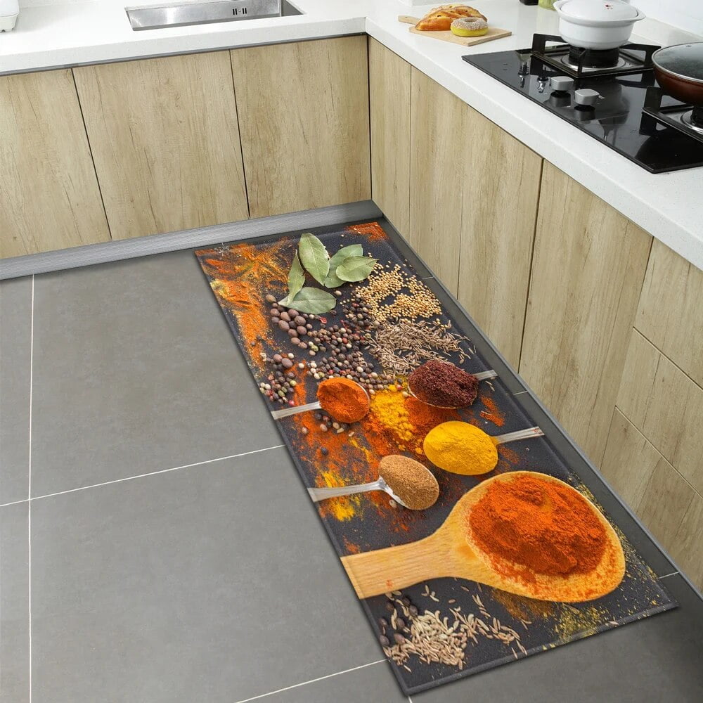 Spices Pattern Kitchen Carpet Entrance Doormat Living Room Bedroom ...