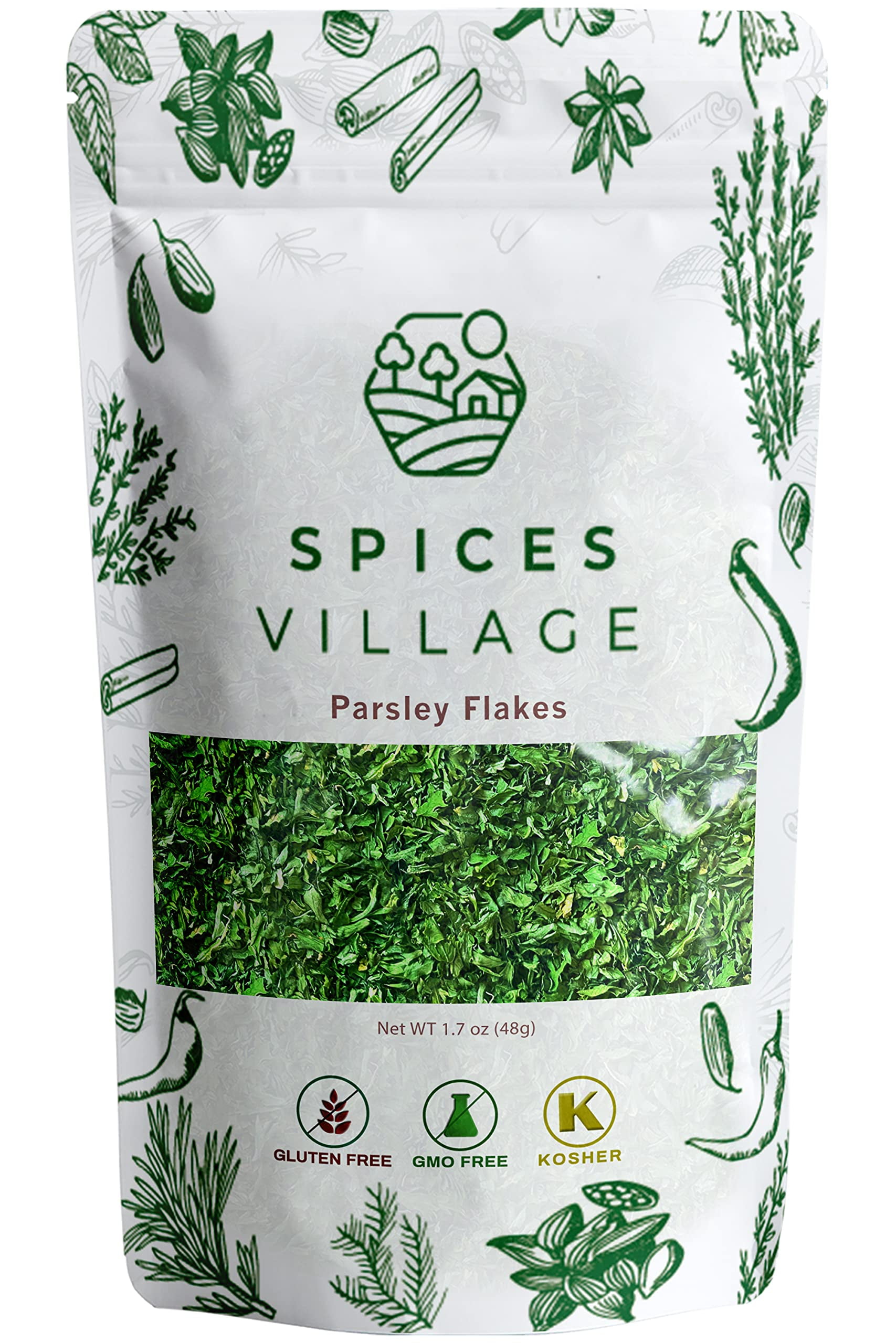 Spices Village Dried Parsley MMF7 Flakes 1.7 Ounces, Kosher Certified ...