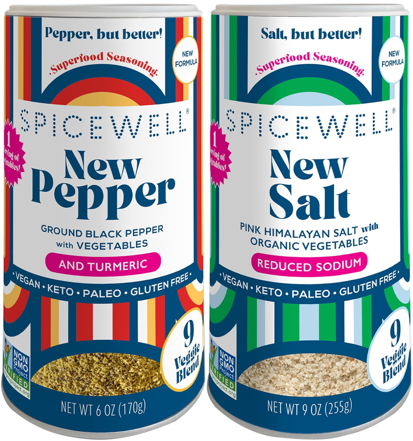 Spicewell - New Salt OLF24 and New Pepper Shaker Duo - Light and Earthy ...