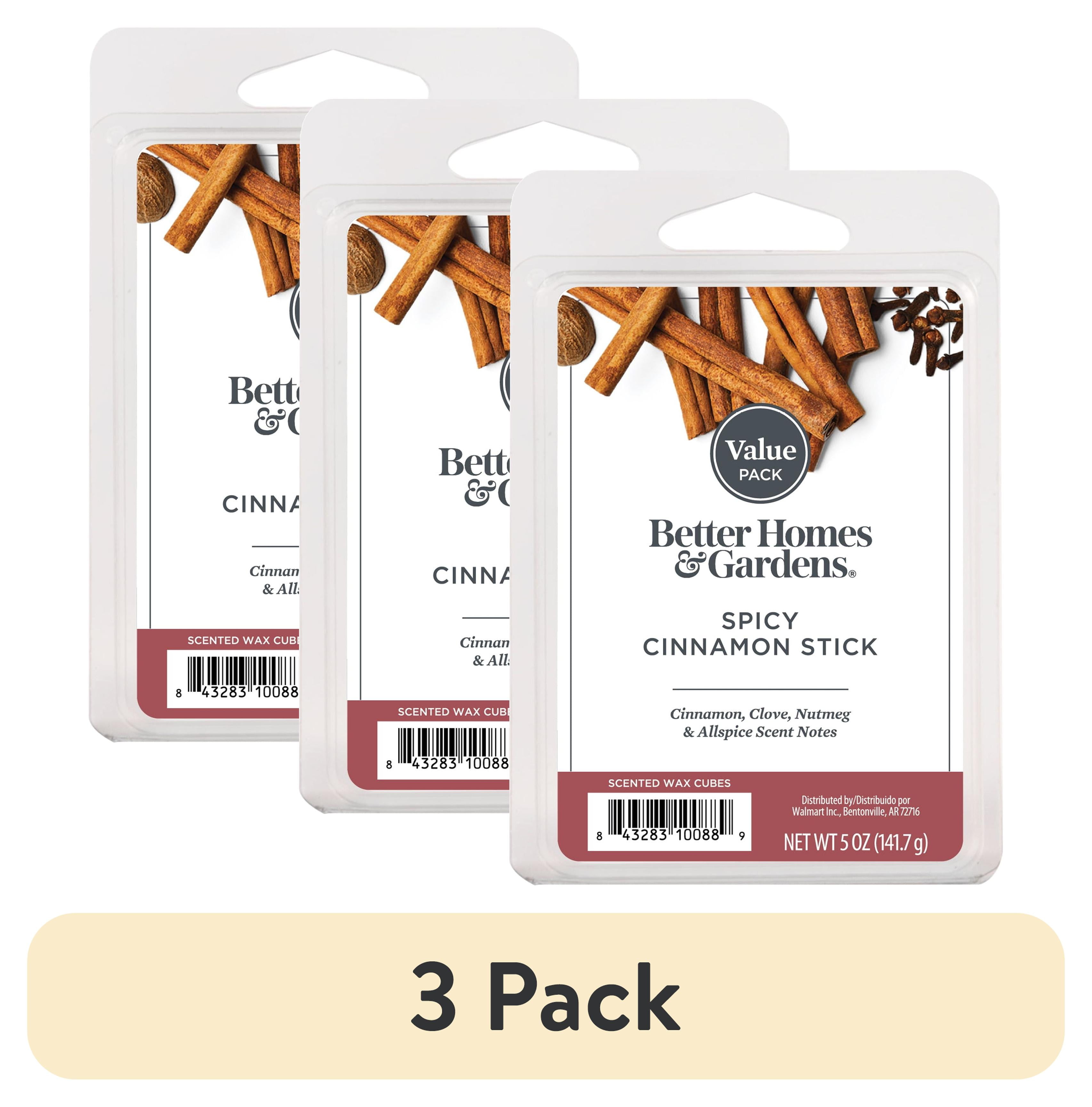 (3 pack) Spicy Cinnamon Stick Scented Wax Melts, Better Homes & Gardens ...