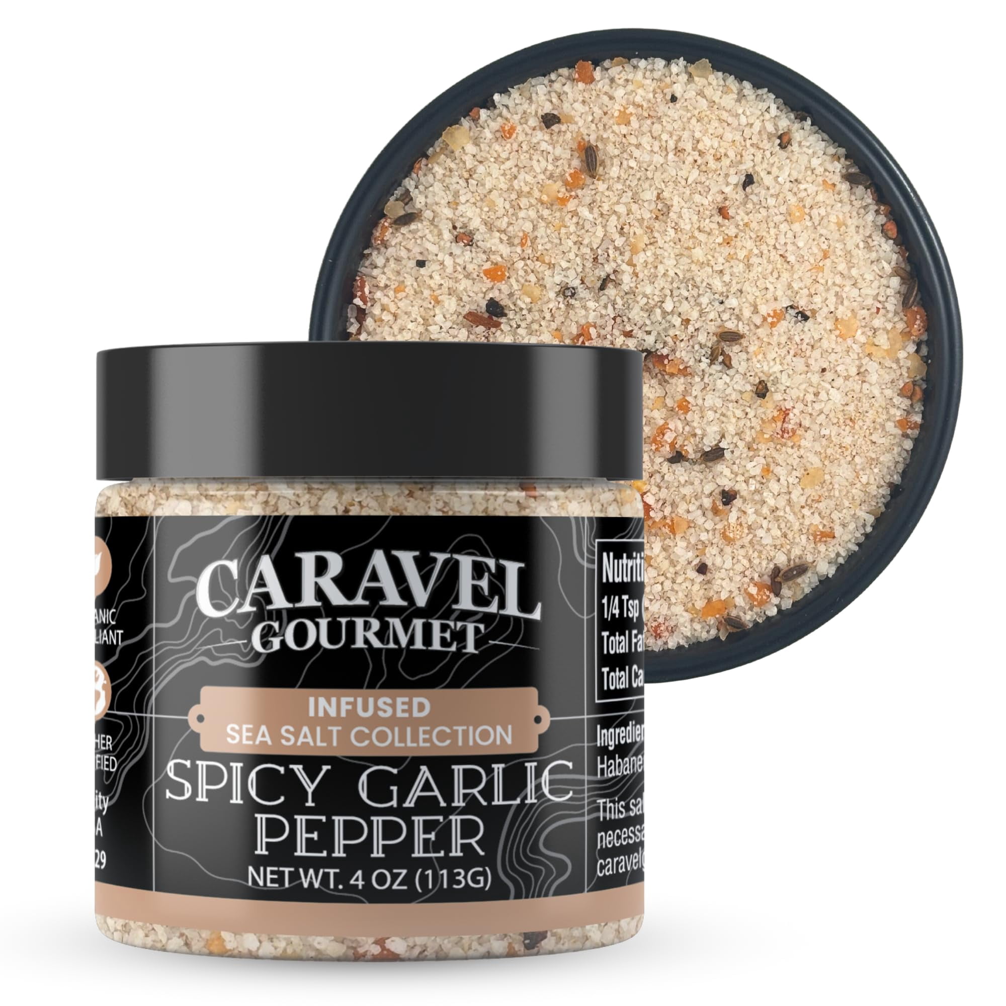Spicy Garlic Pepper Sea CCF19 Salt - 4 oz Jar - Walmart.com