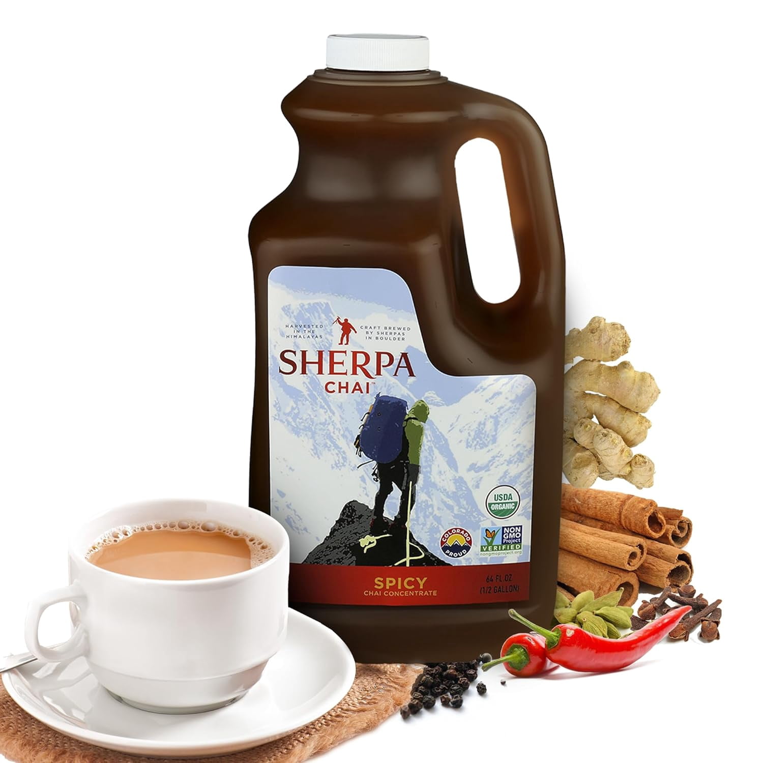 Spicy Organic Tea Concentrate, 64 oz - Himalayan Black Tea Concentrate ...
