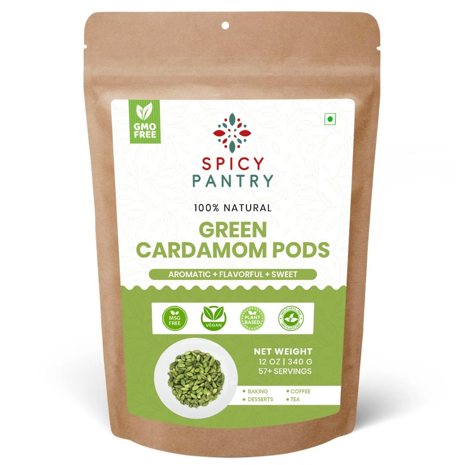 Spicy Pantry Green Cardamom Pods (12 oz) – Whole Cardamom Pods, 100% ...