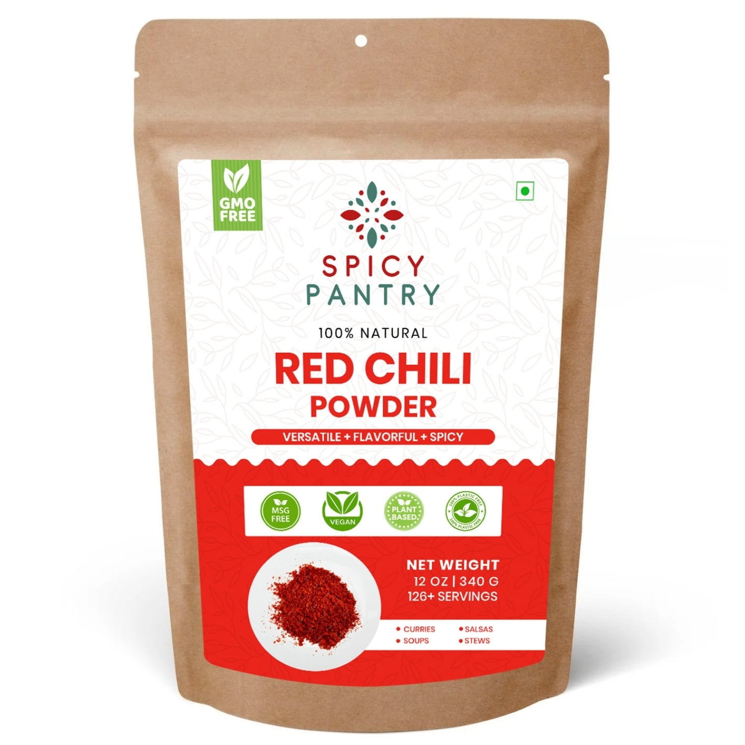 Spicy Pantry Red Chili Powder (12 oz) – Ground Red Chili, Natural Color ...