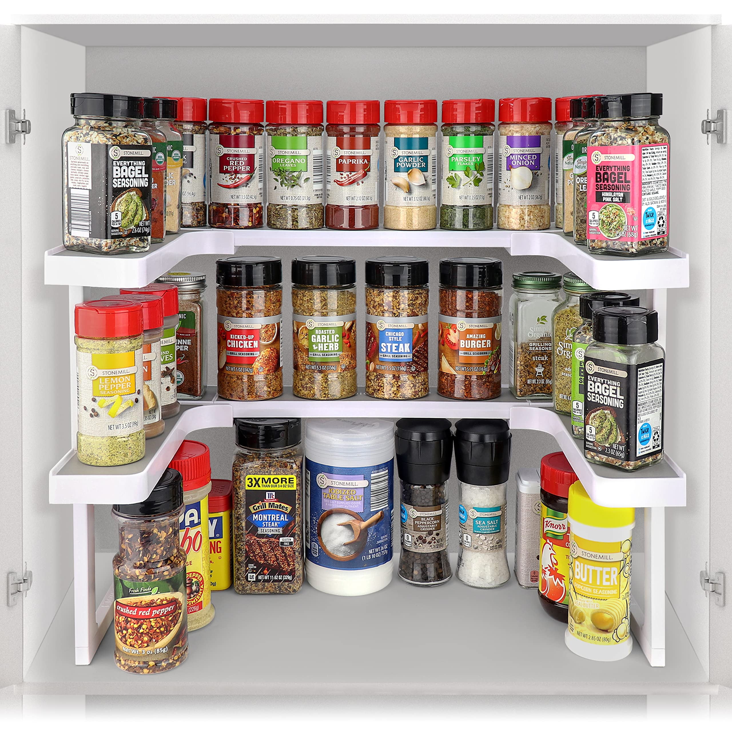 Spicy Shelf Deluxe - Expandable 2 Tiered Spice Rack Organizer for ...