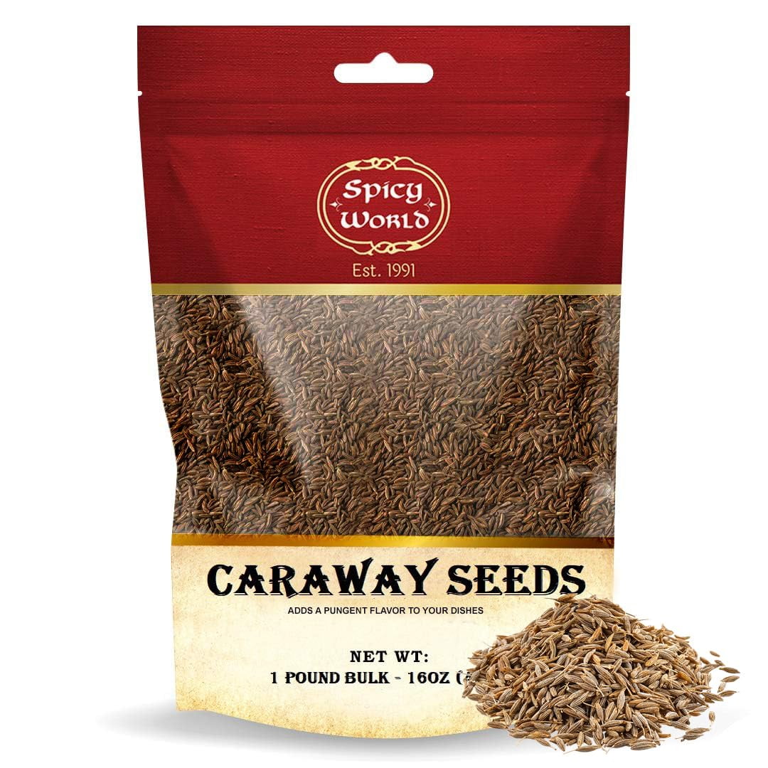 Spicy World Caraway Seeds 1 MDA05 LB Bulk Bag (16oz) | Premium Whole Caraway Seeds for Rye Bread ...