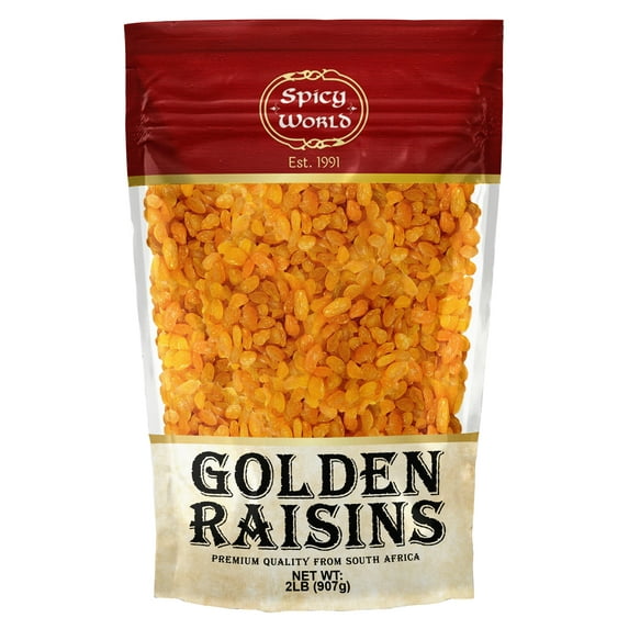 Spicy World Golden Raisins RRF12 2 LB Bulk Sweet & Seedless Sultanas ...