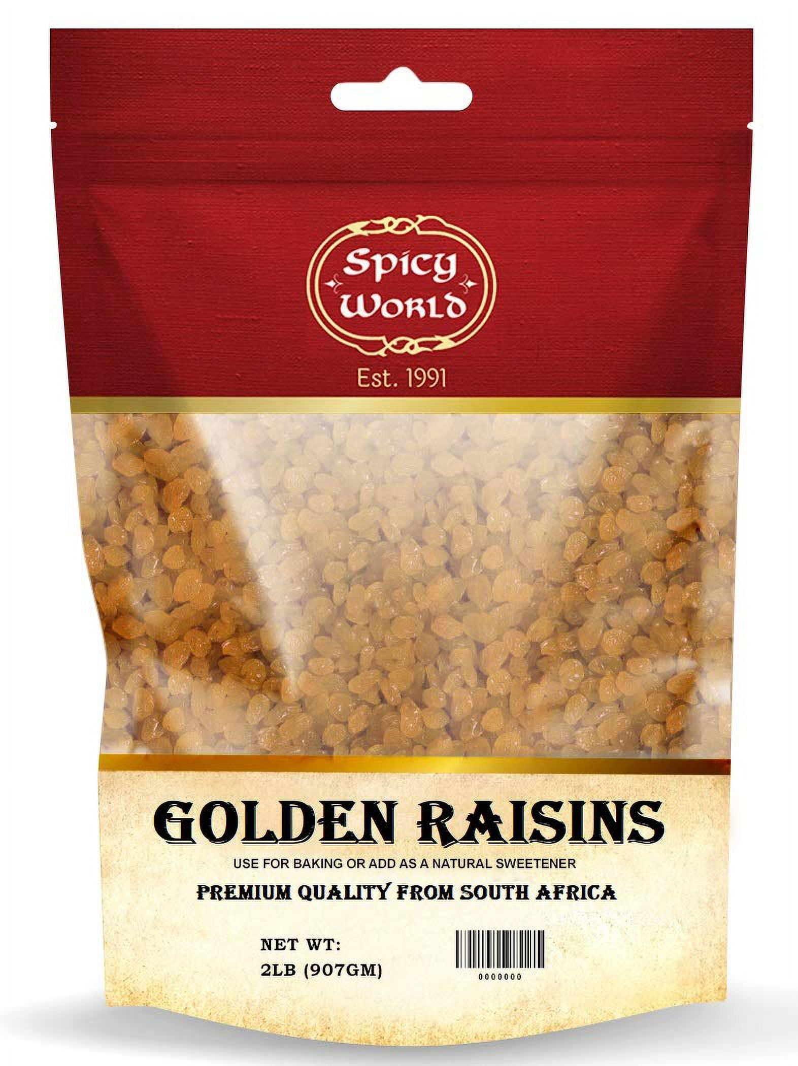 Spicy World Golden Raisins SBF3 2 LB Bulk Bag - Seedless Sultanas from ...
