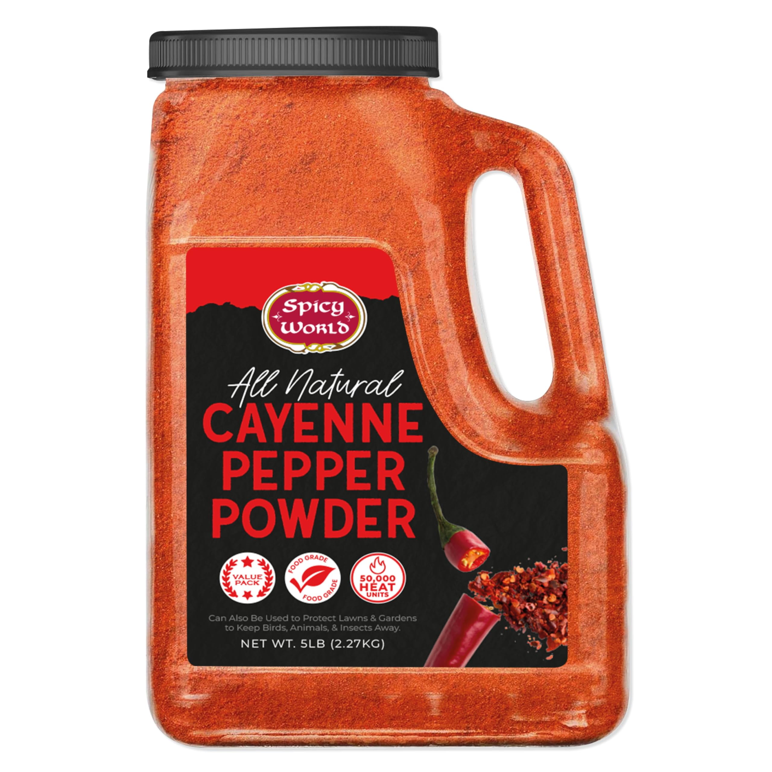 Spicy World Hot Cayenne Pepper Powder Bulk 5 LBS Jar - Red Ground ...