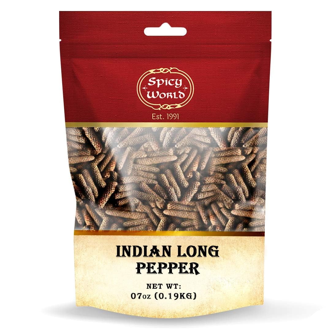 Spicy World Indian Long Pepper HYZ01 Whole 7 Ounce Bag - Pippali ...