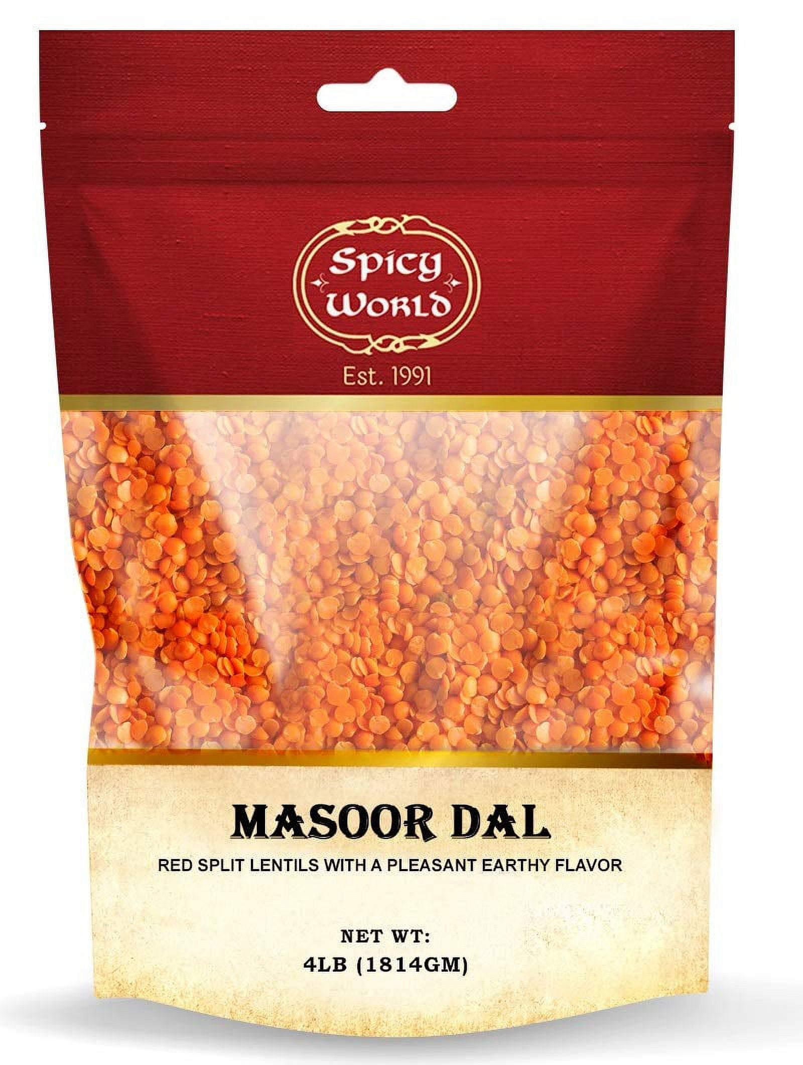Spicy World Masoor Dal 4 Pound Bag - Split Red Lentils Dry - All ...