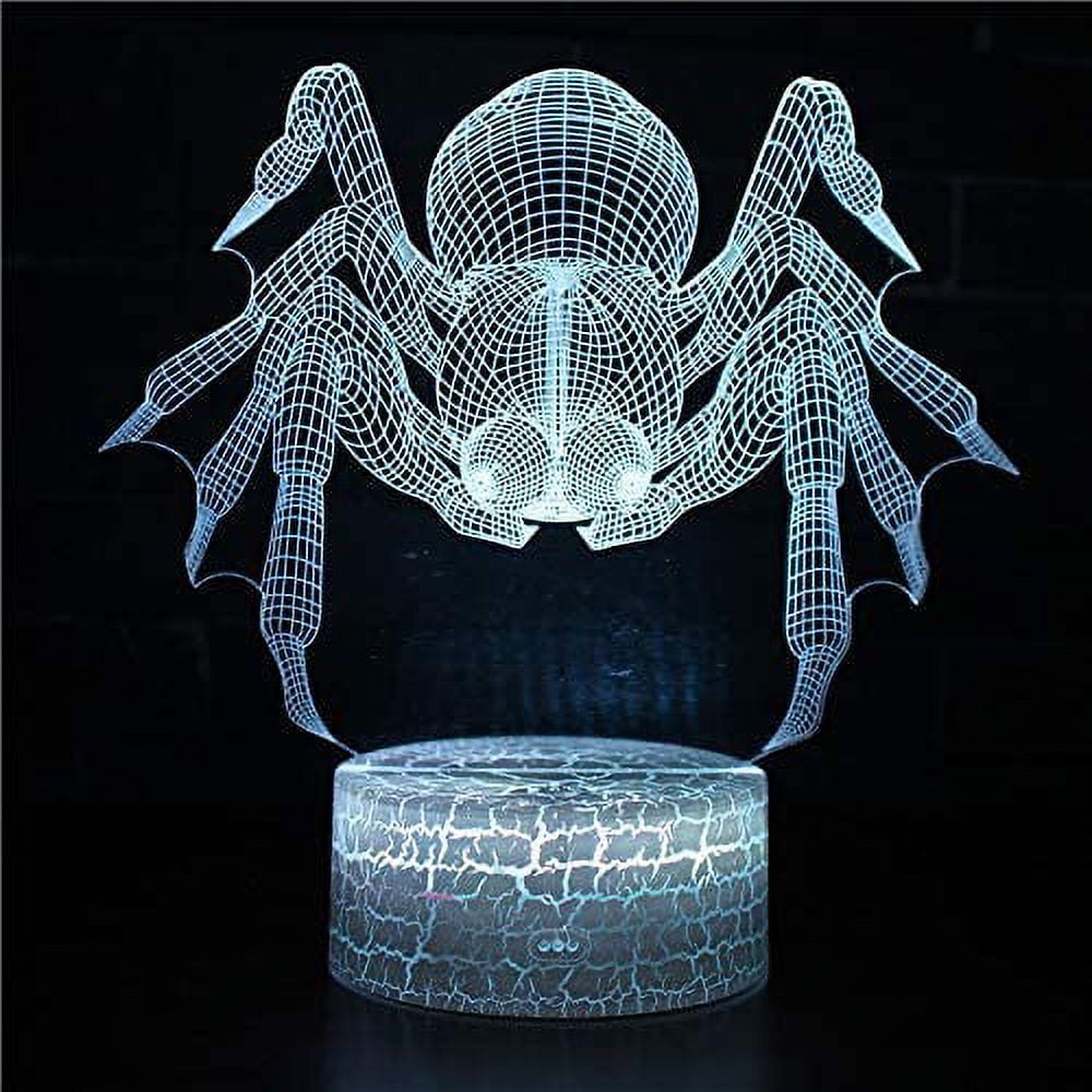 Spider 3D Night Light,3D Illusion Lamp 16 Color Change Decor Lamp with ...