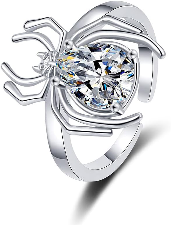 Spider Adjustable Rotating Fidget Ring Men for Anxiety Relief Sterling ...