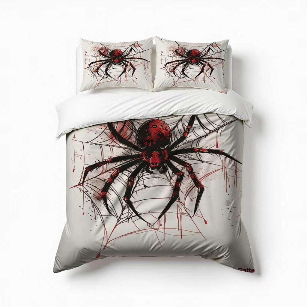 Spider And Spiderweb Bedding Set 3 Pcs Soft Microfiber Quilt Cover For ...