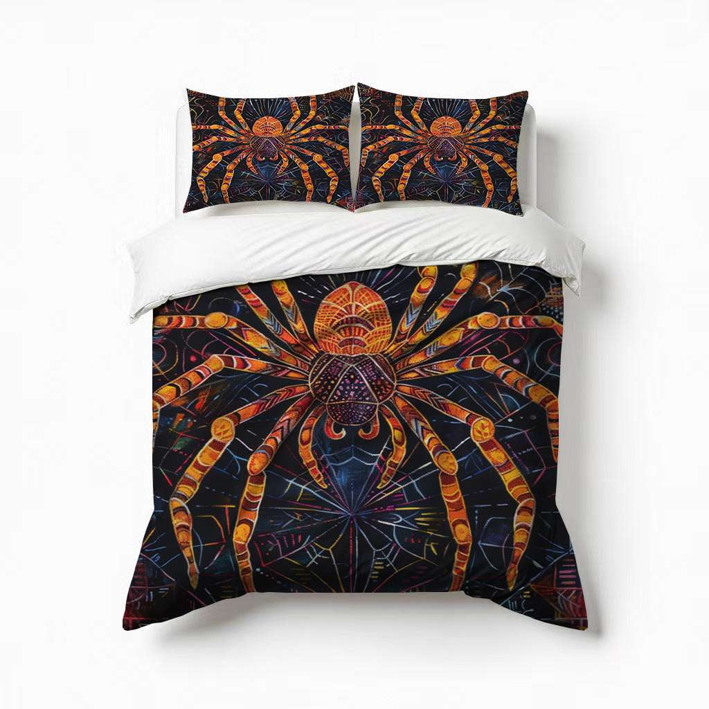 Spider And Spiderweb Bedding Set 3 Pcs Soft Microfiber Quilt Cover For ...