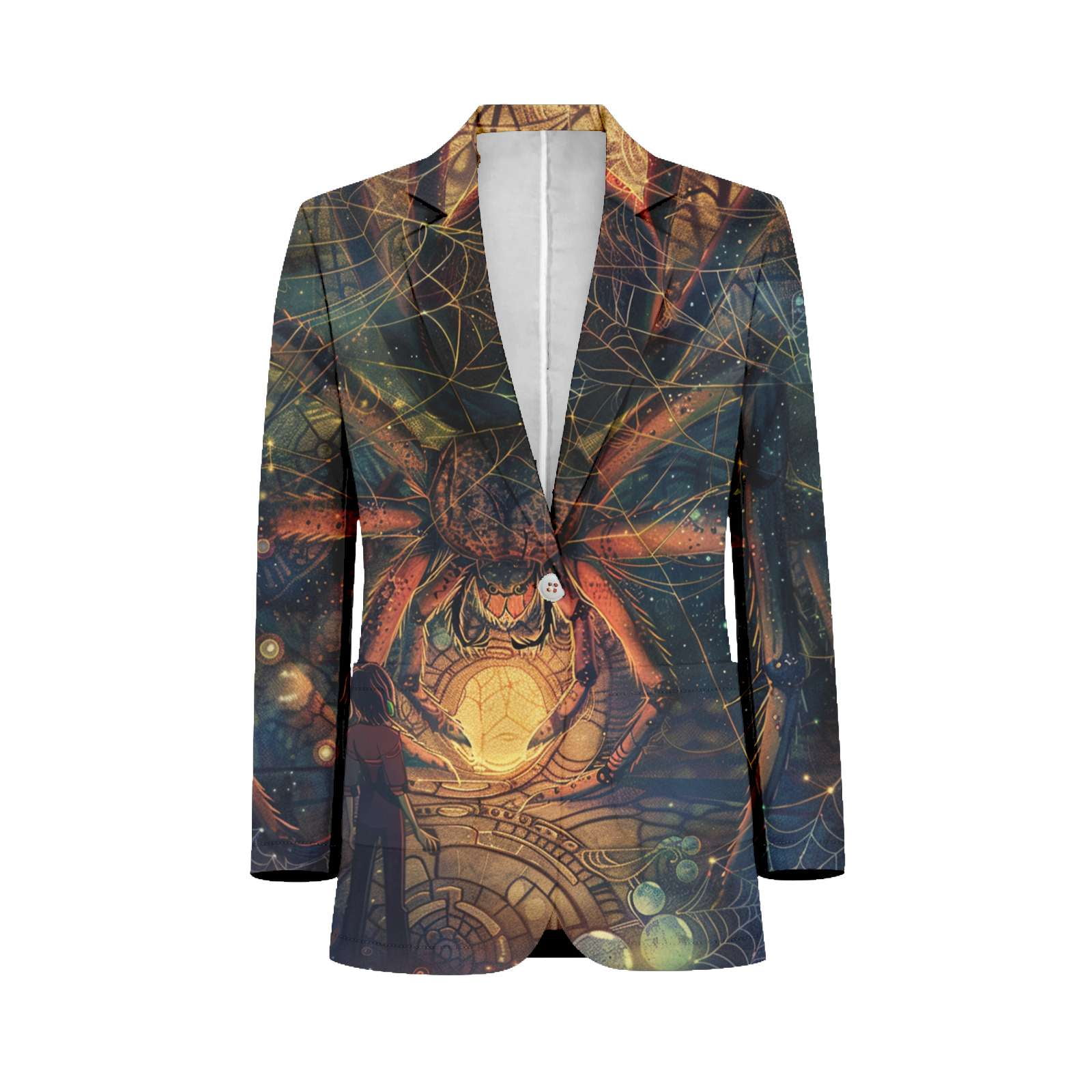 Spider And Spiderweb Mens Suits Shawl Collar Slim Fit Suit Mens Groom ...