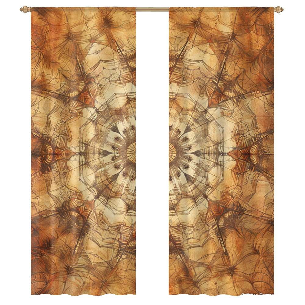 Spider And Spiderweb Modern Tulle Window Curtains for Living Room ...