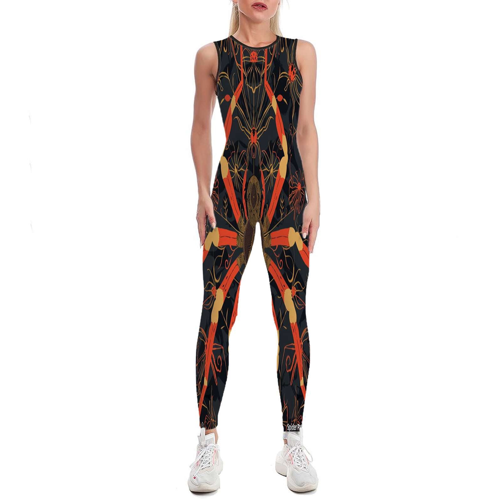 Spider And Spiderweb Women's One Piece Yoga Jumpsuits Leggings Playsuit ...