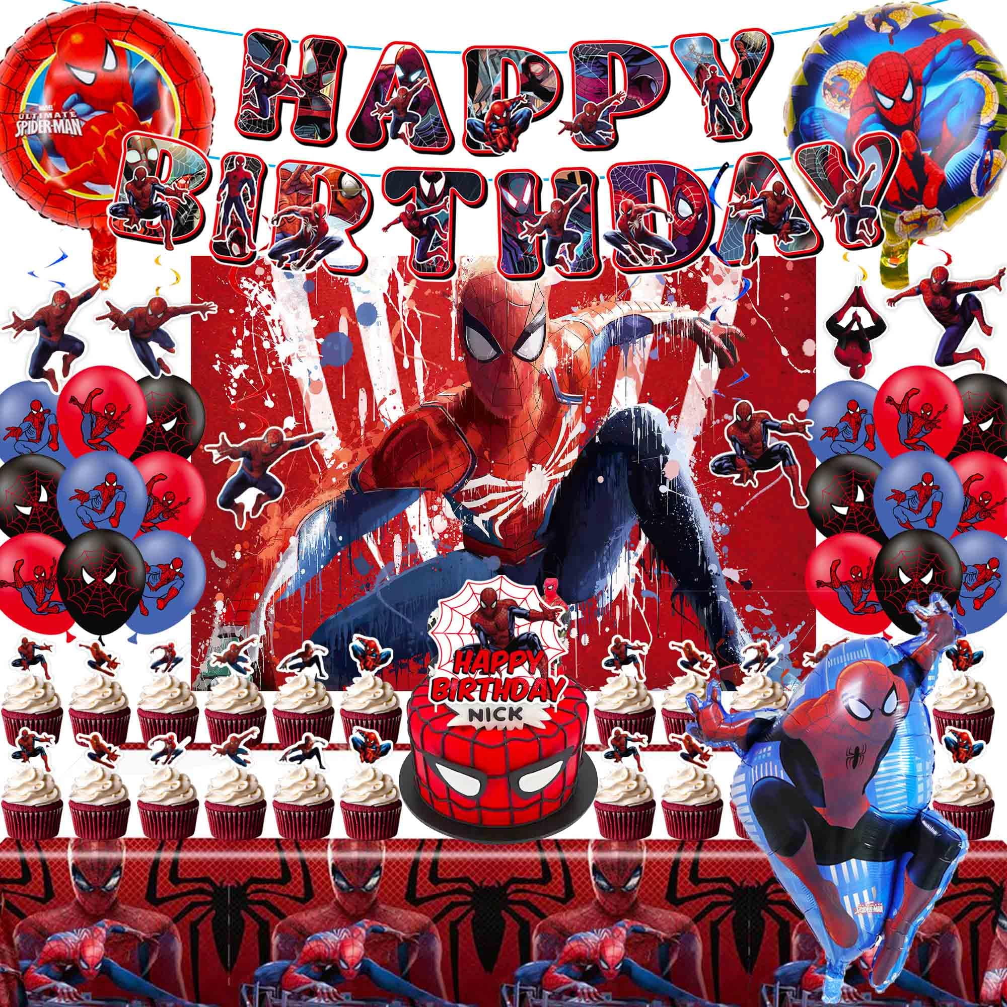 Spider Birthday Party Supplies, Spider Birthday Party Decorations Include Backdrop, Birthday ...