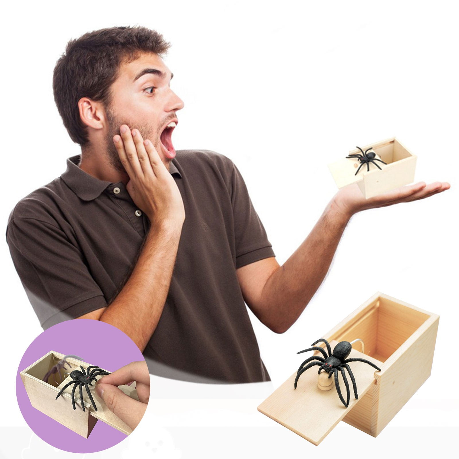 Spider Box Prank Toy Gag Gift Funny White Elephant Gifts Wooden ...