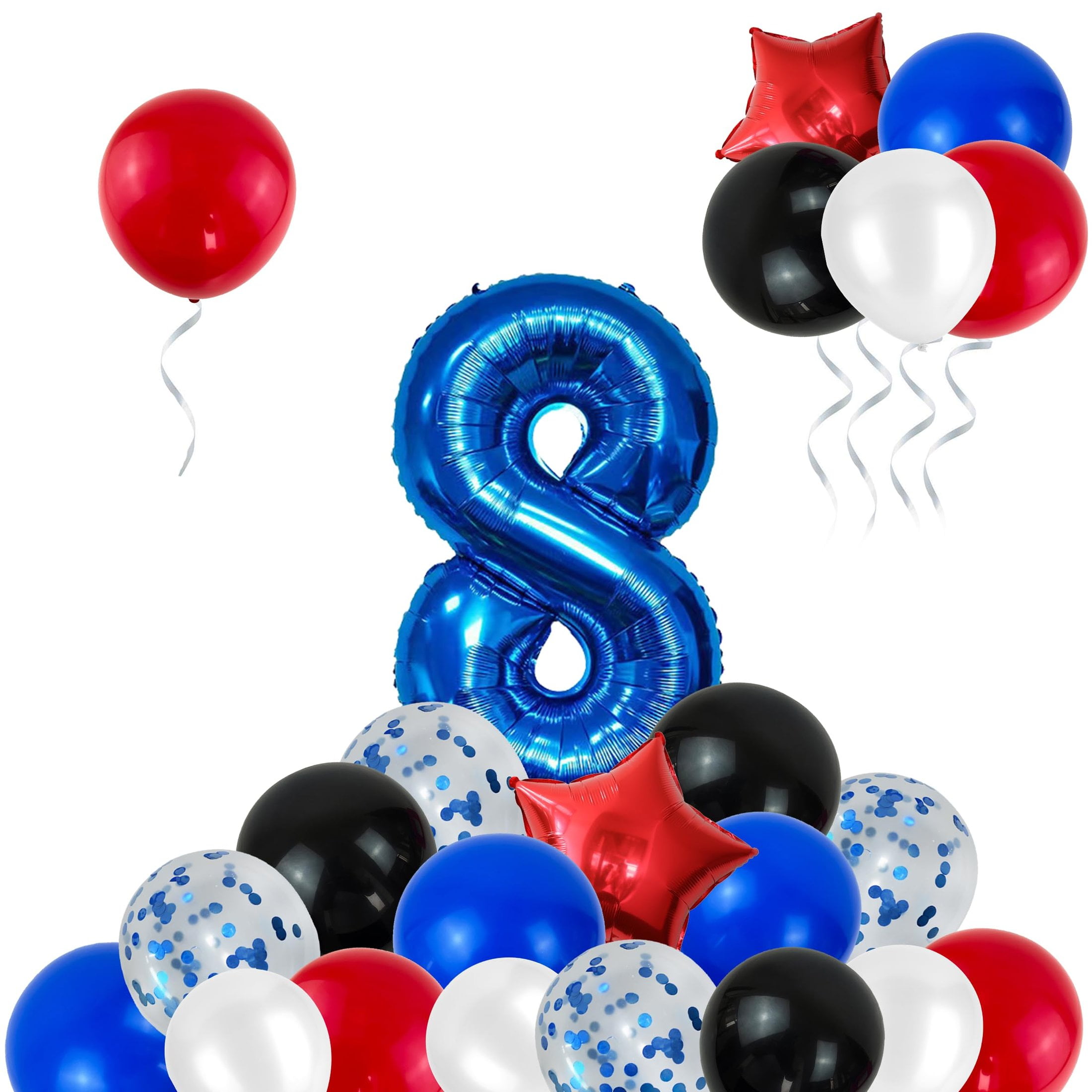 Spider Boy 8th Birthday Balloons Set - Superhero Theme Party ...