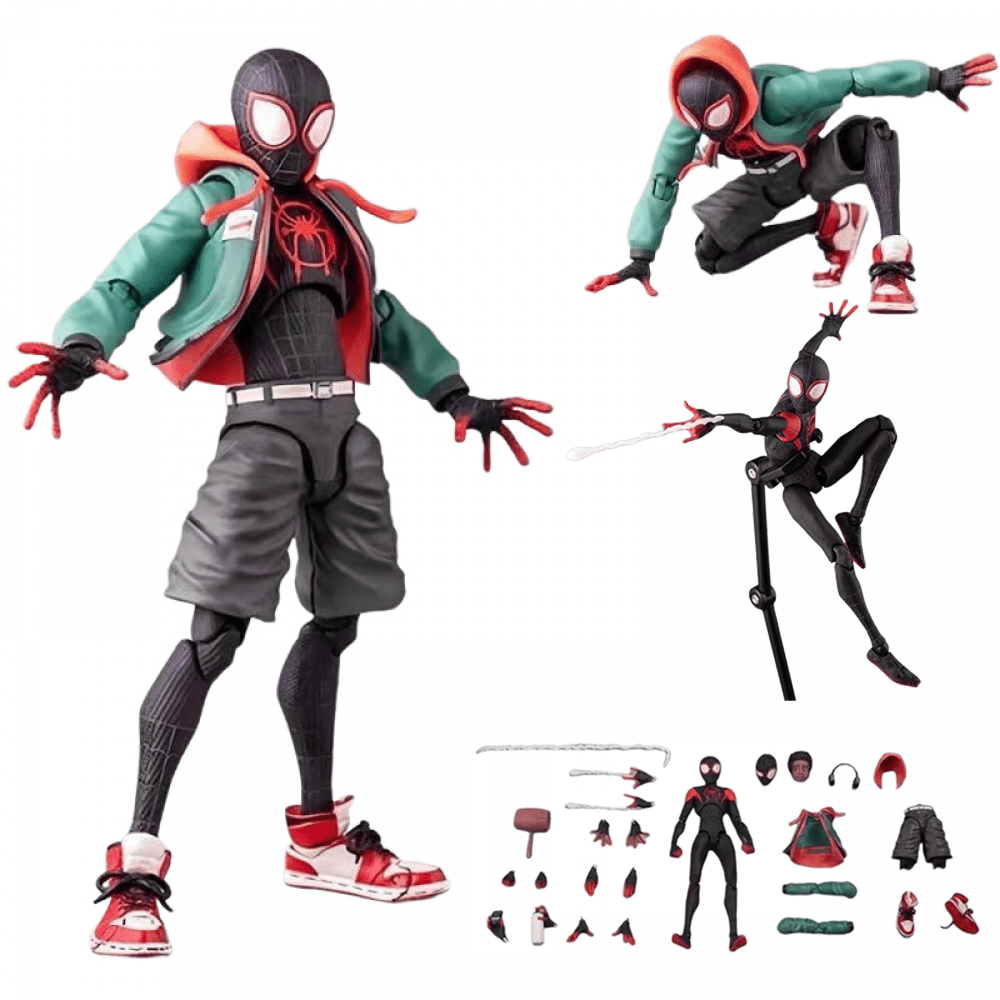 Spider-Boy: Miles Morales Action Figure Set, High-Quality Movie Movable ...