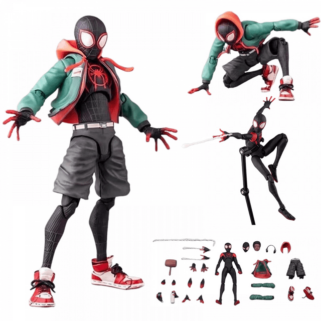 Spider-Boy: Miles Morales Action Figure Set, High-Quality Movie Movable ...