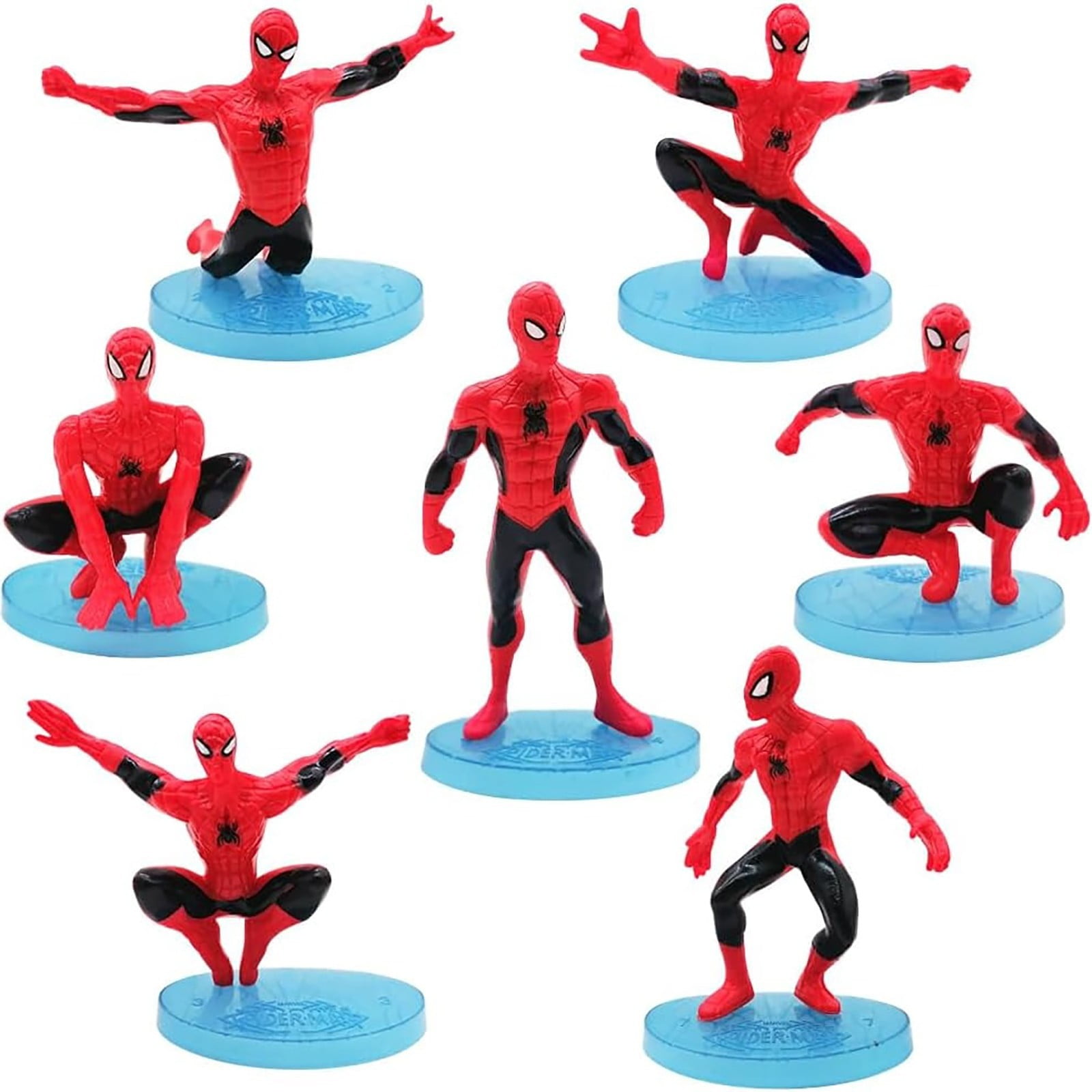 Spider Cake Ornaments 7 PC, Large PVC Solid Figurines, Children and Boy ...