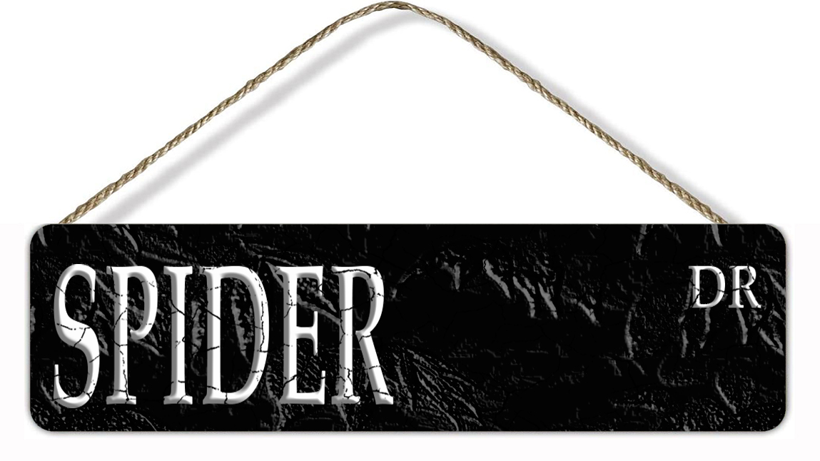Spider Dr Street Wooden Hanging Sign Plaque With Rope Wall Home Decor ...