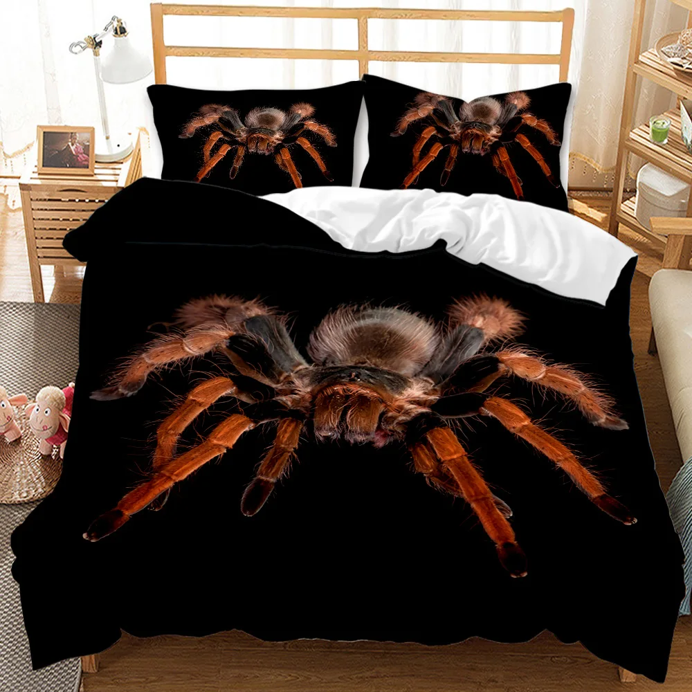 Spider Duvet Cover Set 3D Print Brown Spider Twin Comforter Cover Set ...