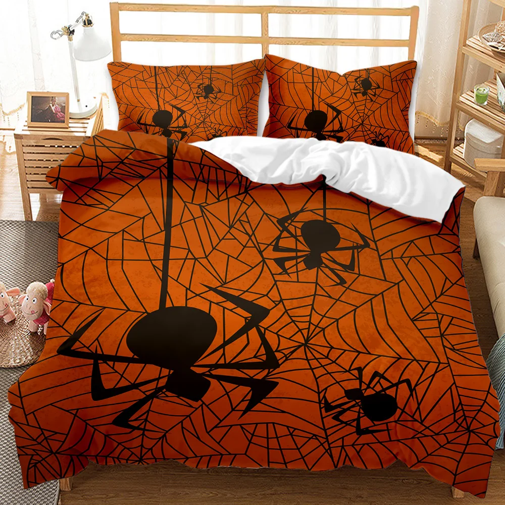 Spider Duvet Cover Set 3D Print Brown Spider Twin Comforter Cover Set ...