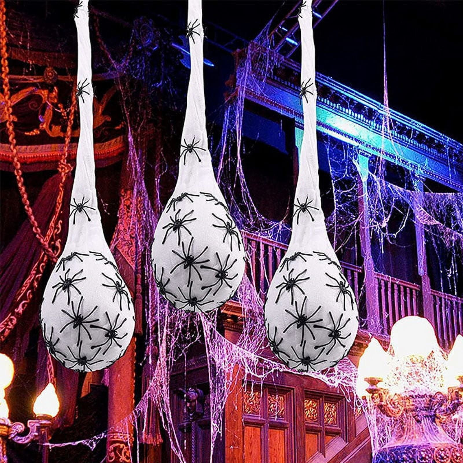 Spider Egg Sacks,3pc Halloween Decoration Hanging Light Up Spider Egg ...
