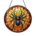 Spider Fantasy Theme Stained Glass Window Hanging, Decorative Halloween ...
