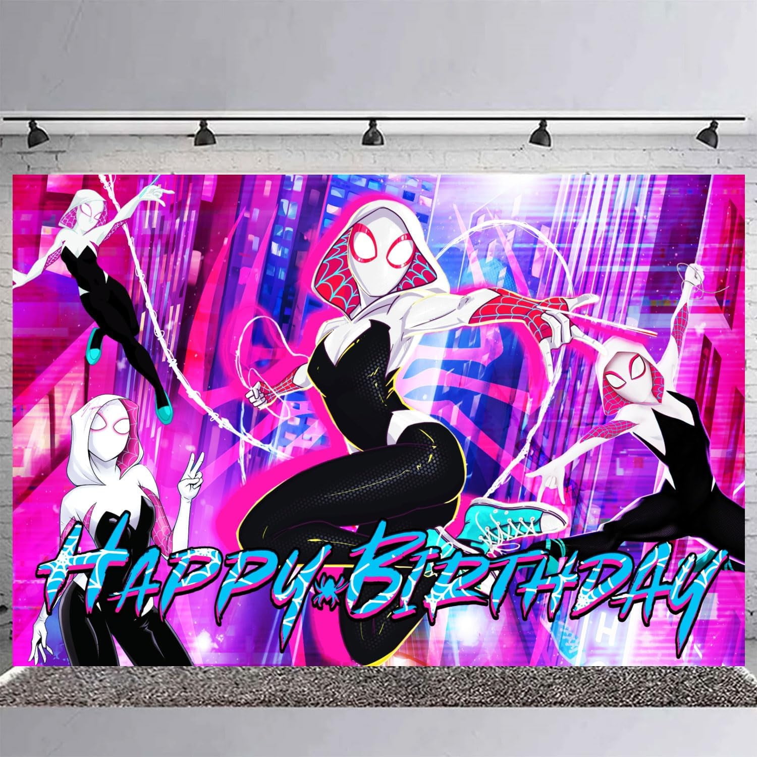Spider Girl Hero Backdrop Birthday Banner for Spider Birthday Party ...
