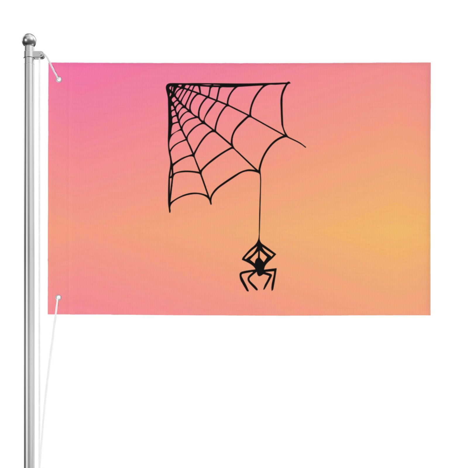 Spider Going Down A Spider Web Flag Double Sided Flag 2x3ft For Home ...