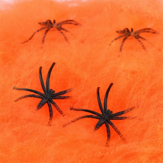 Spider Halloween Decorations Halloween Spider Cotton Webbing with 4 ...