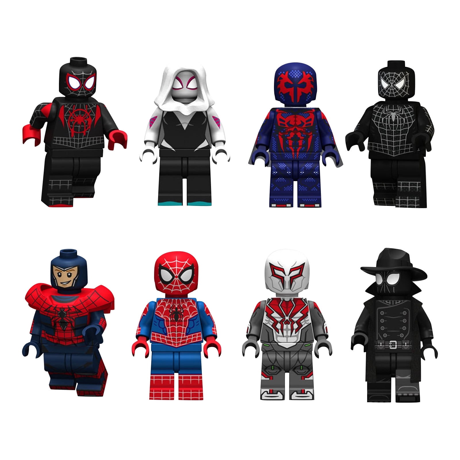 Spider Hero Minifigures Action Figure Building Block Toys Set - 1.8" 8 ...