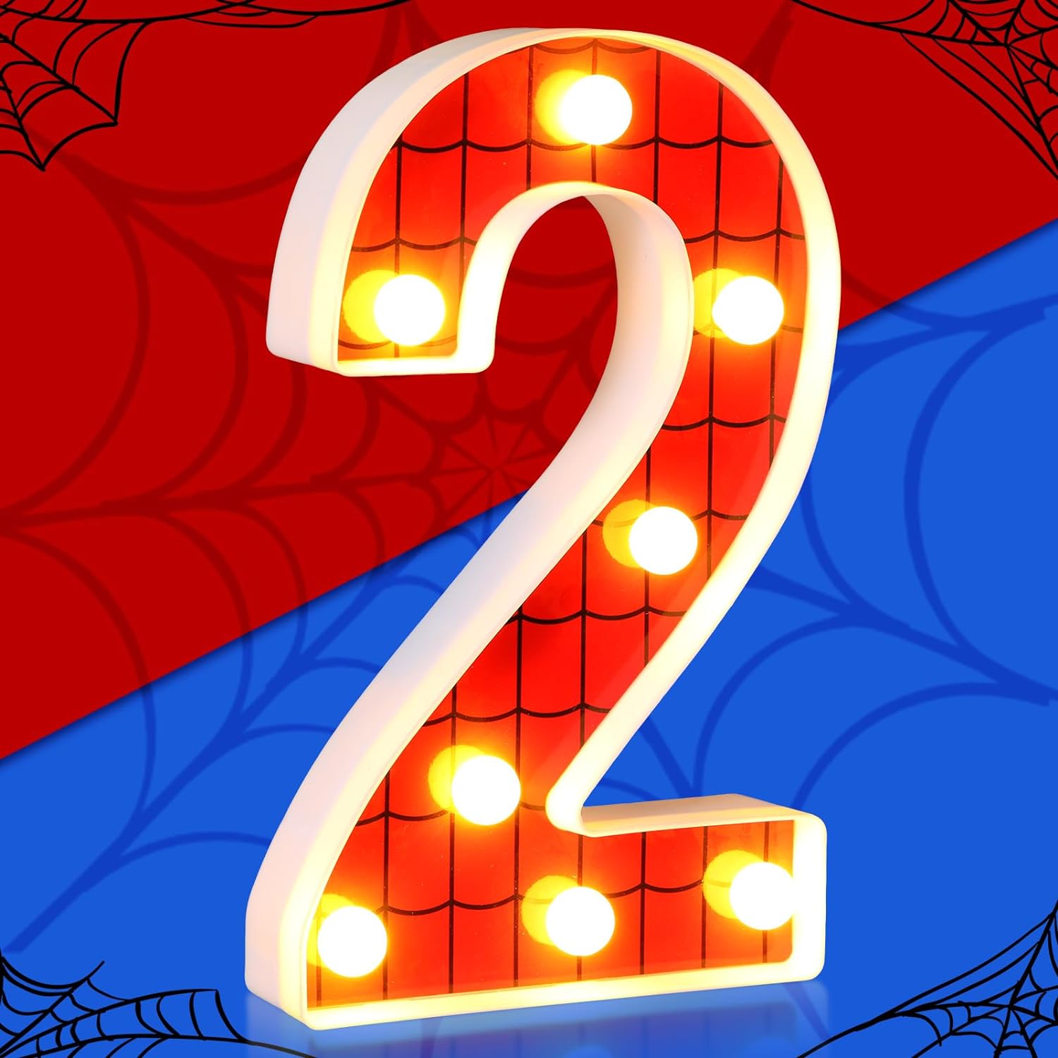 Spider LED Number Lights Spider Birthday Decoration Spider Light up ...